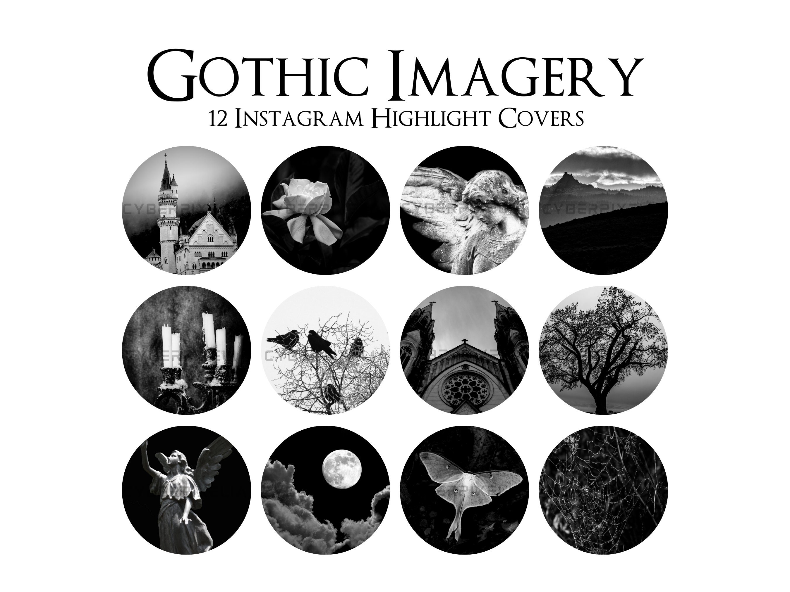 Gothic Imagery Instagram Highlight Covers, Goth Instagram Highlight ...