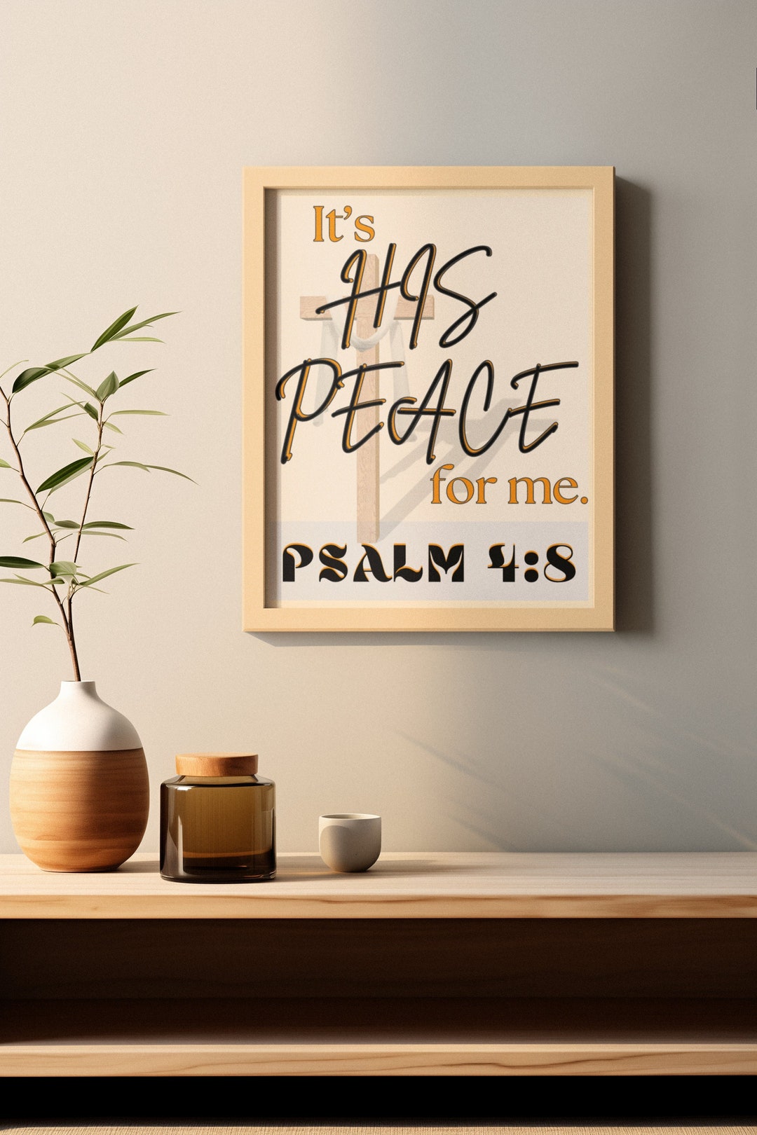 Gods Peace Art Print, Psalm 4 8, in Peace I Will Lie Down, Peace of God ...