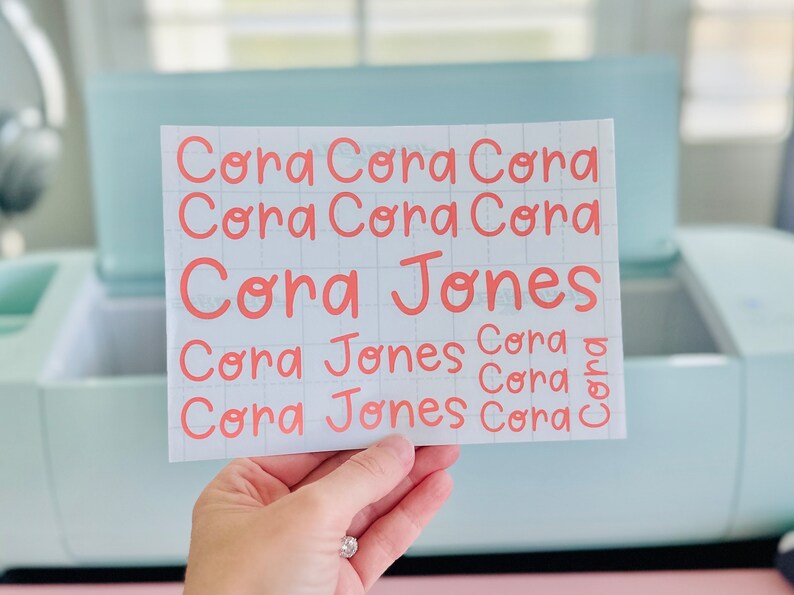5x7 Name Sheet Decal Set / Custom Name Decal / Vinyl Name Stickers ...