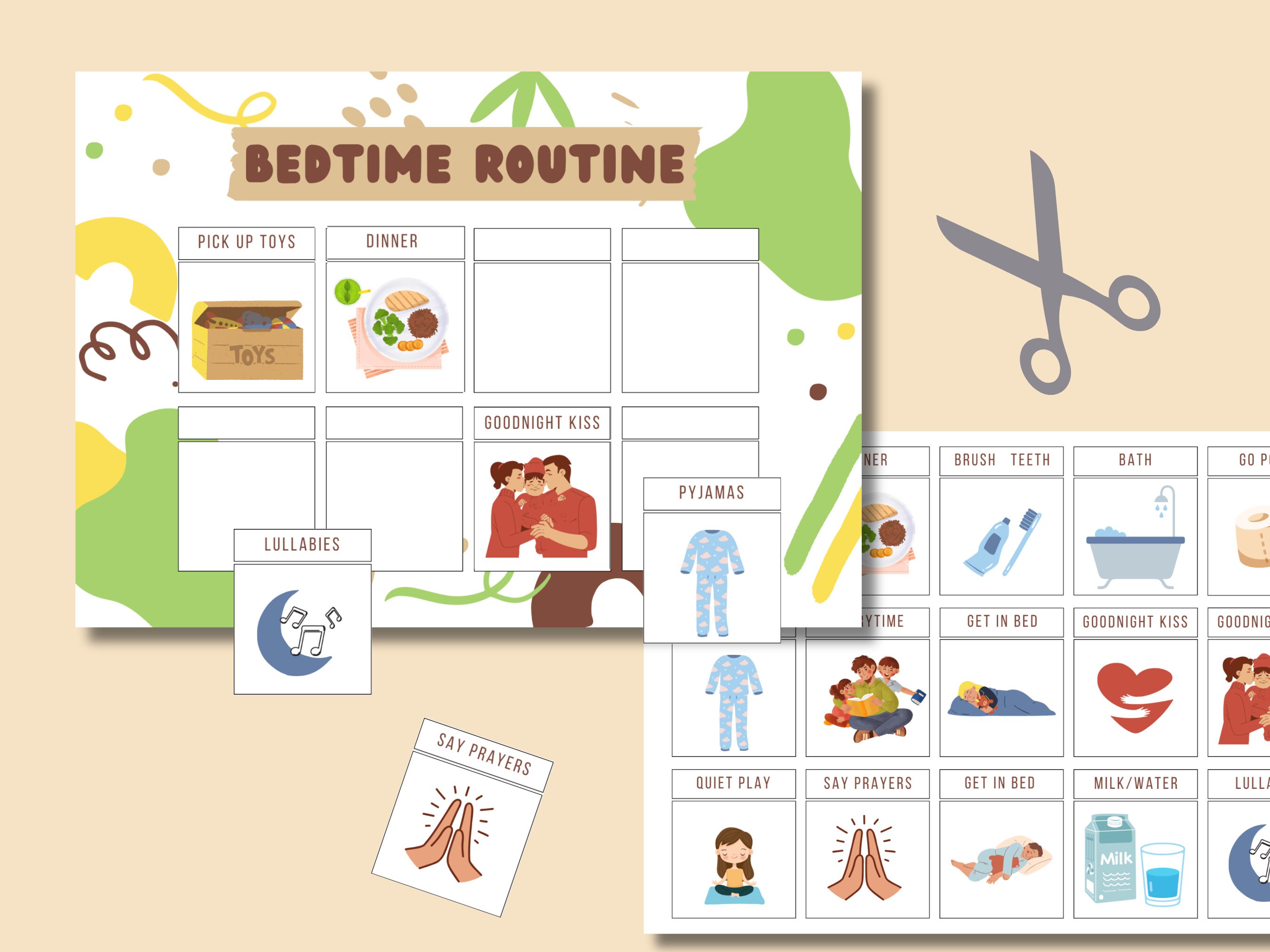 Custom Bedtime Routine Chart Toddler Evening Routine Chart - Etsy