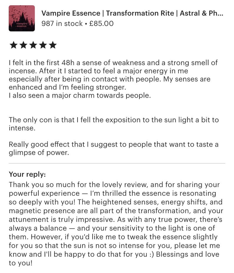Vampire Essence | Transformation Rite | Astral & Physical Shift - Etsy