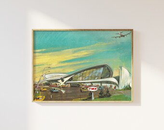 TWA Convair Vintage Travel Print, Digital Download Wall Art, Retro ...