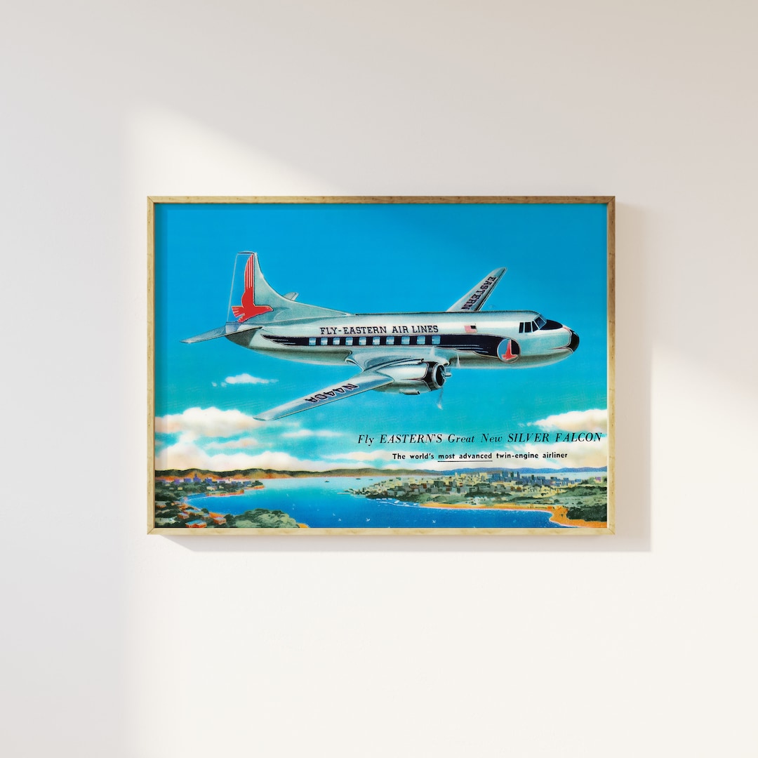 Eastern Airlines 'silver Falcon' Vintage Travel Print, Digital Download ...