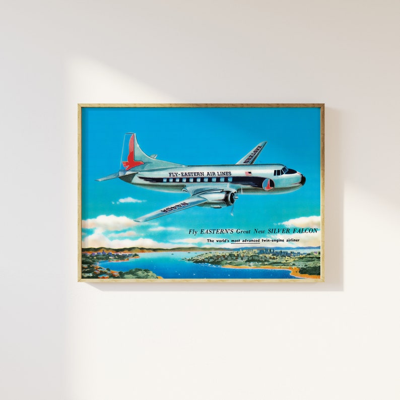 Eastern Airlines 'silver Falcon' Vintage Travel Print, Digital Download ...