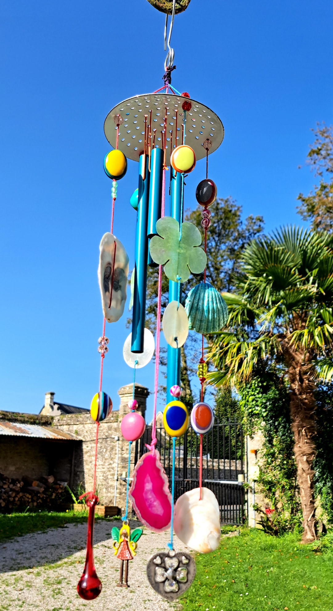 Colourful Windchime With Beautiful Blue Chimes, Colourful Acrylic and ...