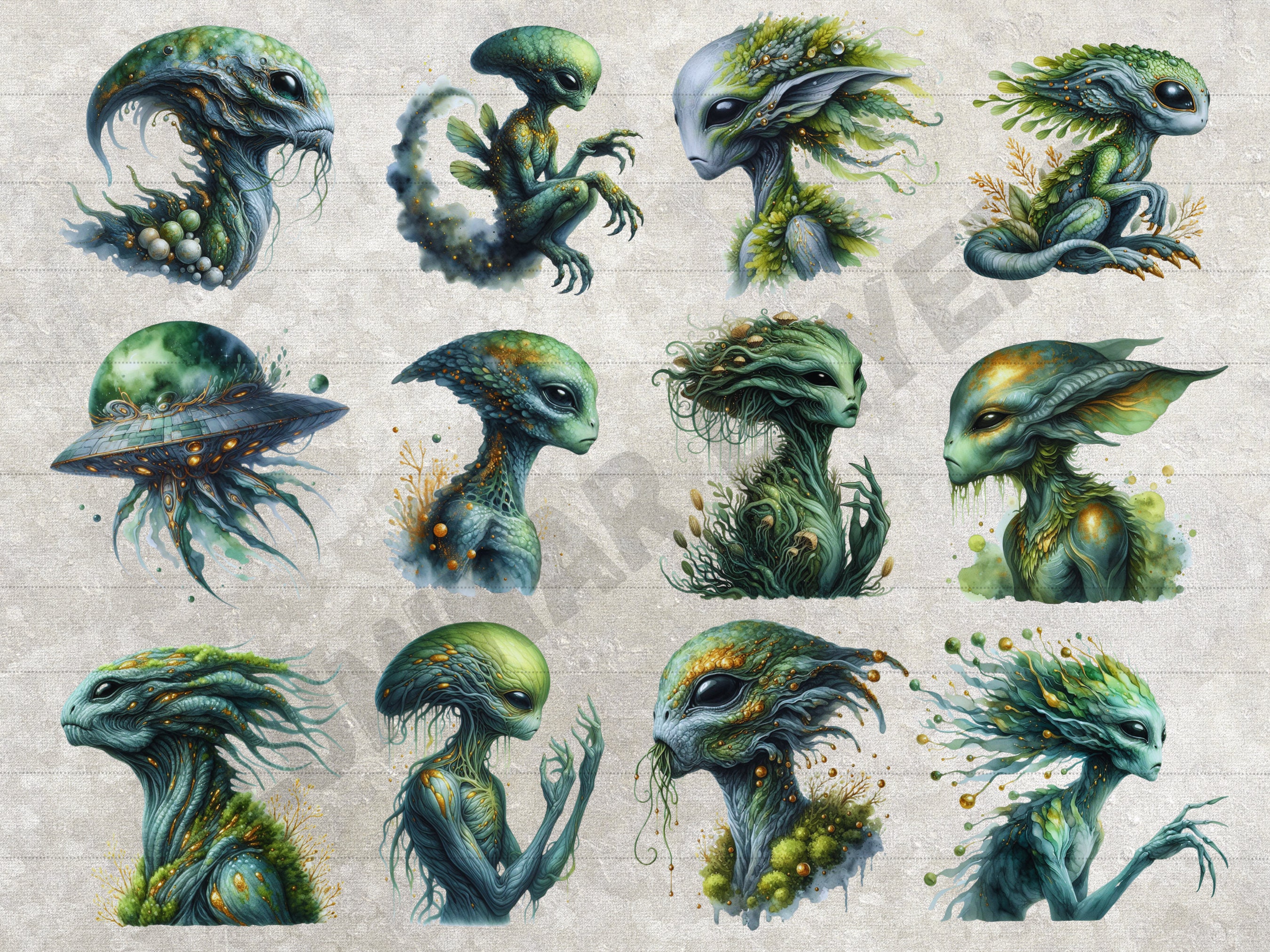 Aliens PNG Sci-fi SVG Aliens Clipart Aliens Coming Aliens Painting ...