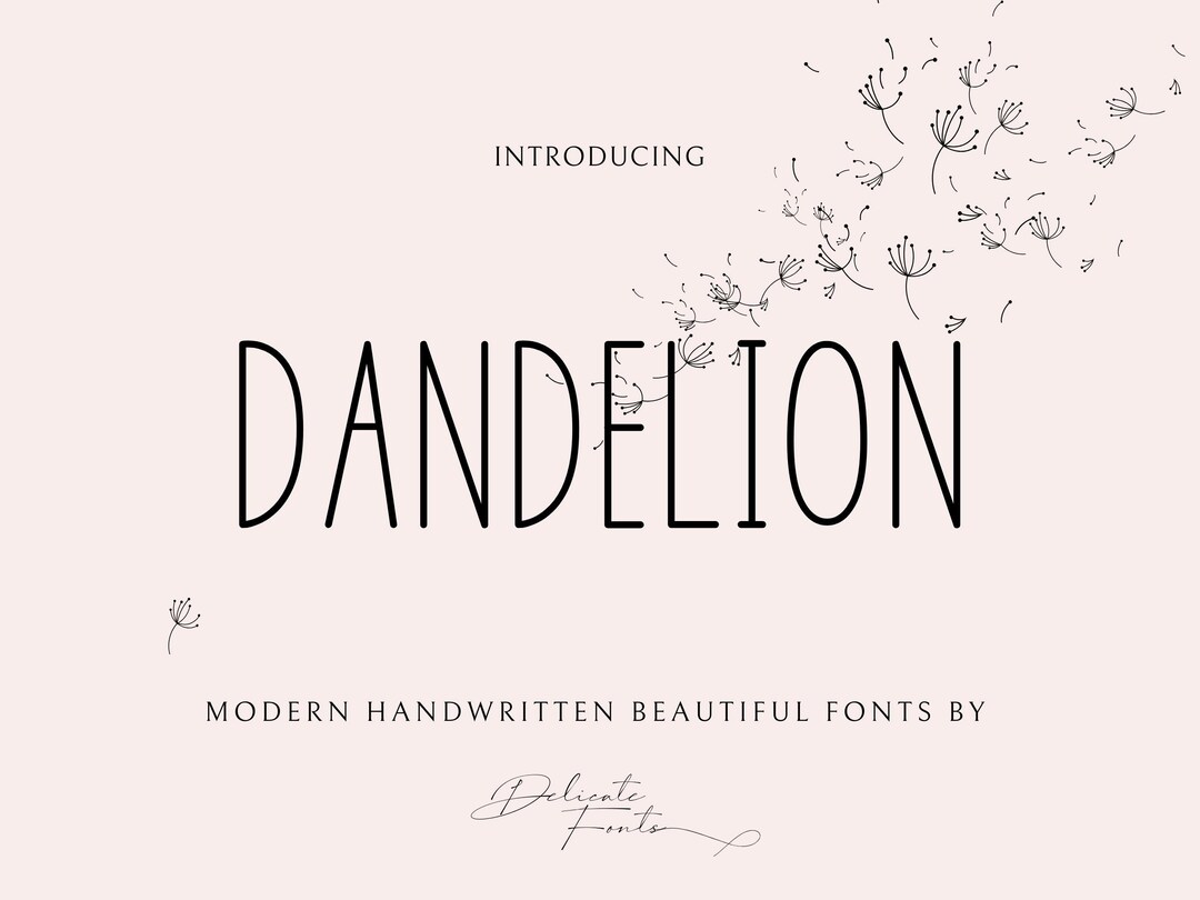 Dandelion Script Font: Simple Handwritten Font (TTF, OTF) - Etsy UK