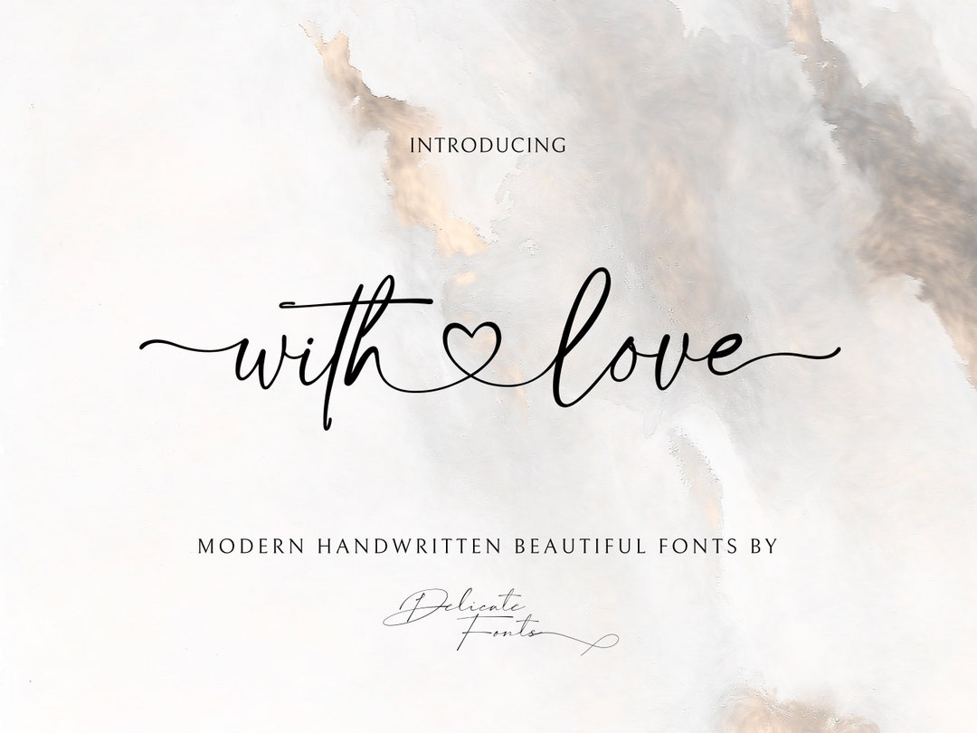 With Love Script Font: Heart & Swash Calligraphy (TTF, OTF) - Etsy