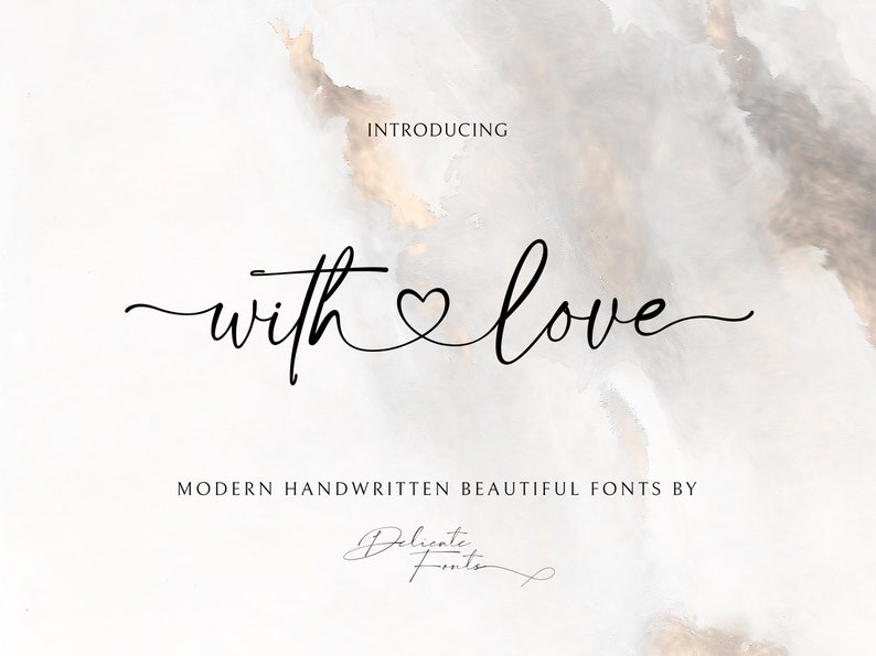 With Love Script Font: Heart & Swash Calligraphy (TTF, OTF) - Etsy