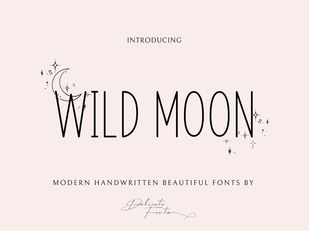Wild Moon Script Font: Simple Handwritten Font (TTF, OTF) - Etsy