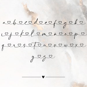 With Love Script Font: Heart & Swash Calligraphy (TTF, OTF) - Etsy