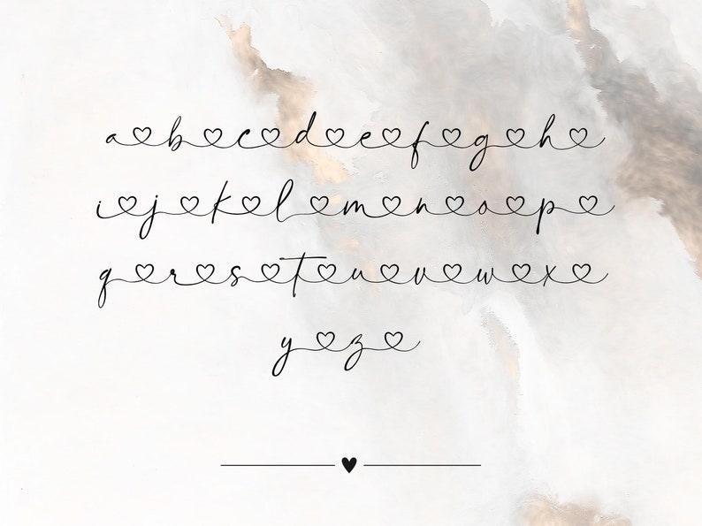 With Love Script Font: Heart & Swash Calligraphy (TTF, OTF) - Etsy