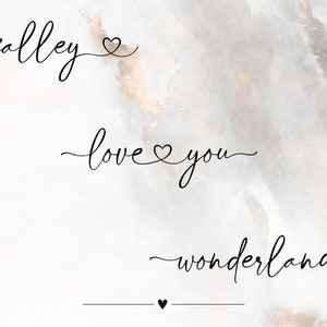 With Love Script Font: Heart & Swash Calligraphy (TTF, OTF) - Etsy