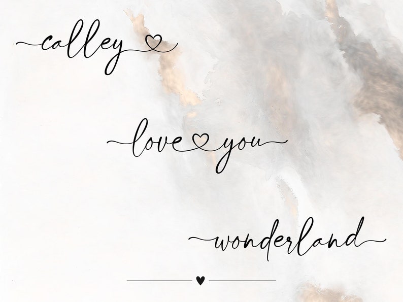 With Love Script Font: Heart & Swash Calligraphy (TTF, OTF) - Etsy
