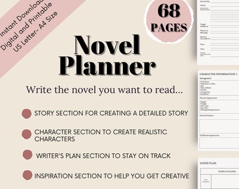 Novel Planning Workbook Writing Printable Nanowrimo - Etsy