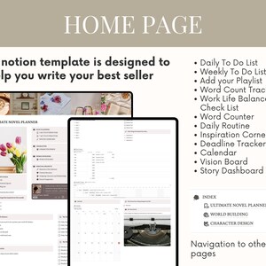 Notion Template Novel Planner, Book Writing Planner, World Building Notion, Novel Writing Notion ...