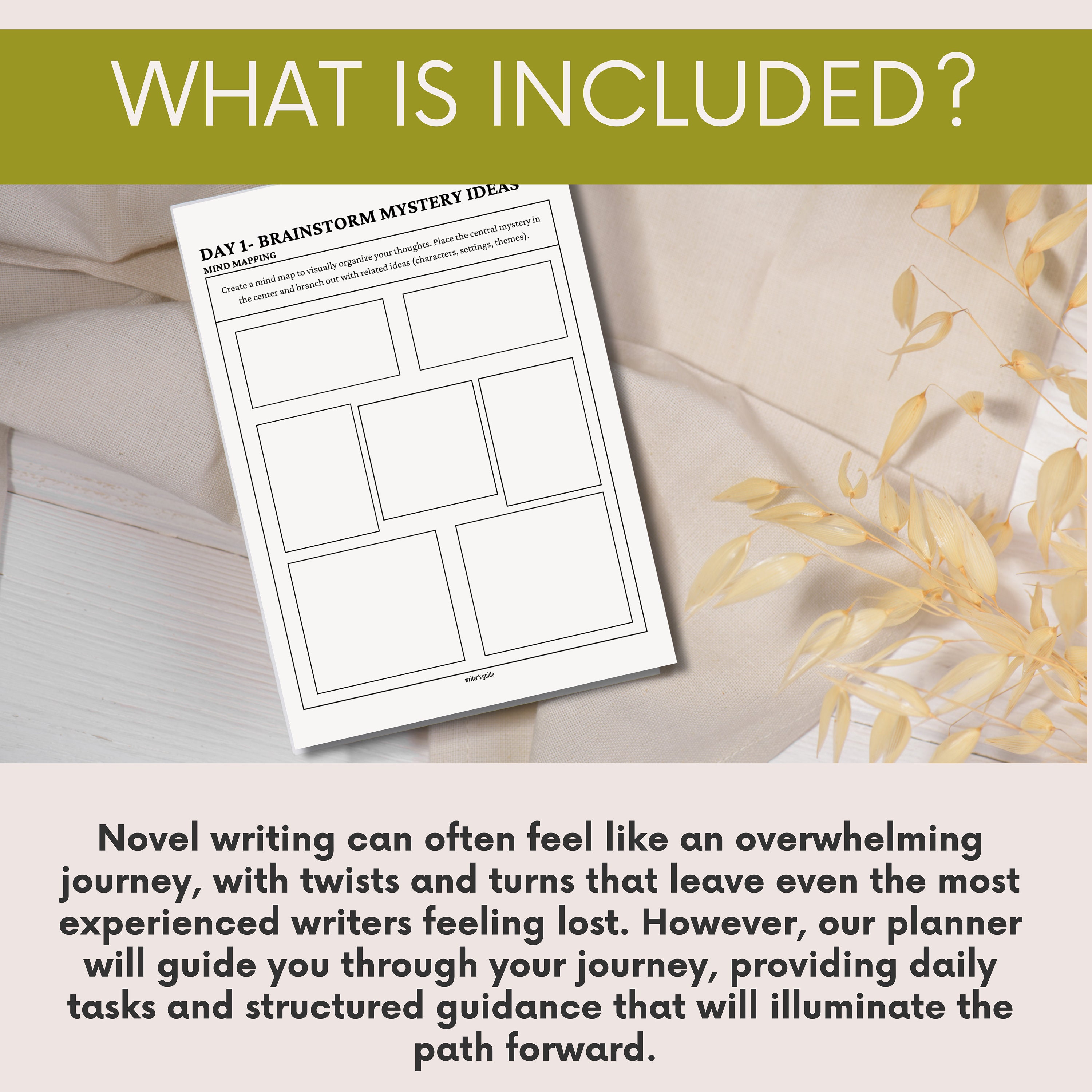 Write a Mystery Book in 60 Days, Digital Novel Planner, Mystery Book ...