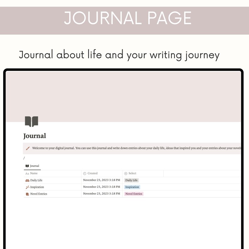 Writing Prompts Notion Template for Fiction Authors Notion for Writing ...