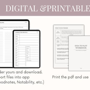 Book Writing Bundle: Novel Planner, Author Story Outline, Character ...