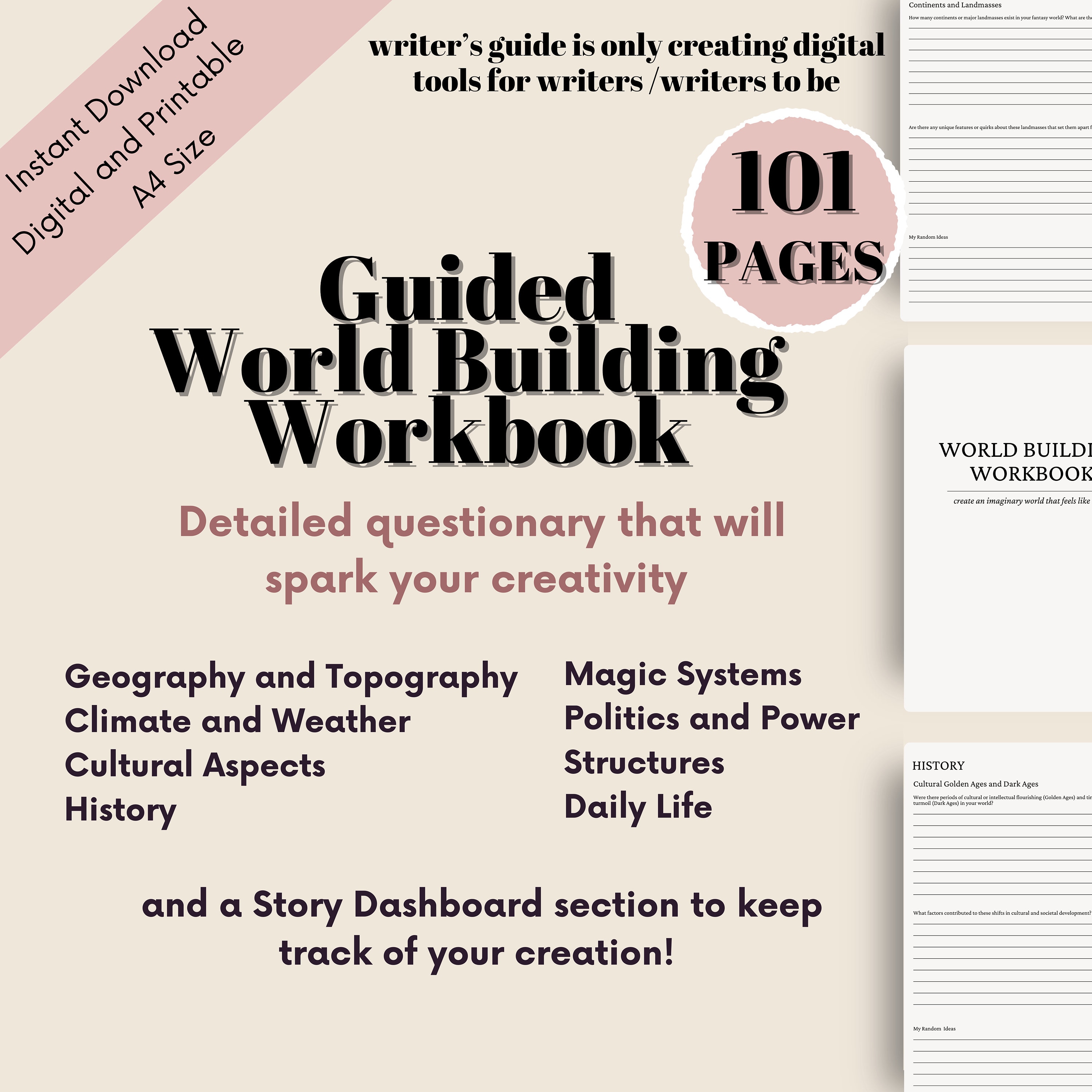 Fantasy World Building World Building Worksheet Fantasy - Etsy
