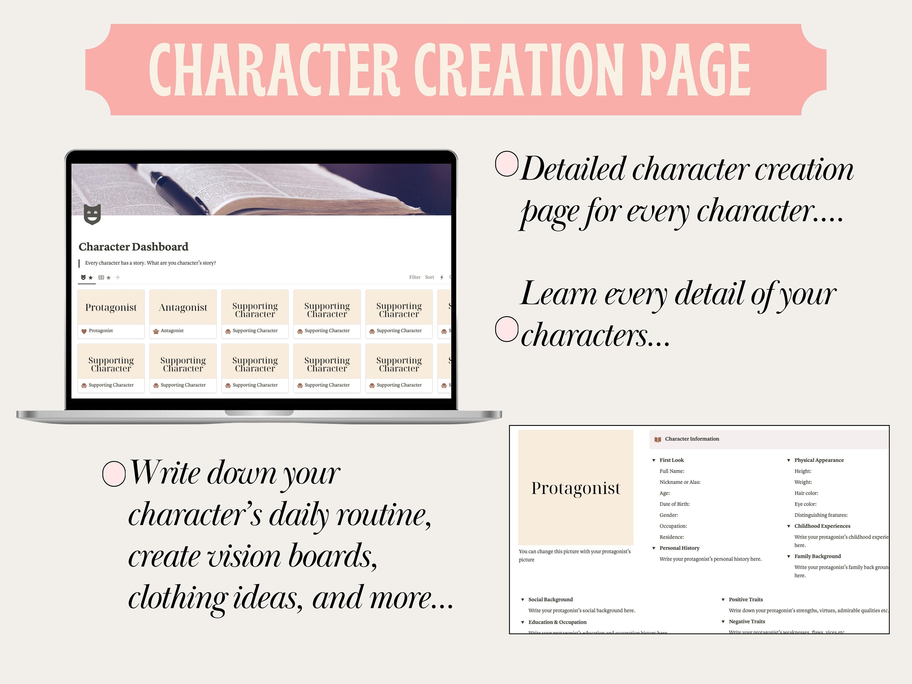 Notion Template for Writers, Writers Planner, Notion Planner, Digital ...
