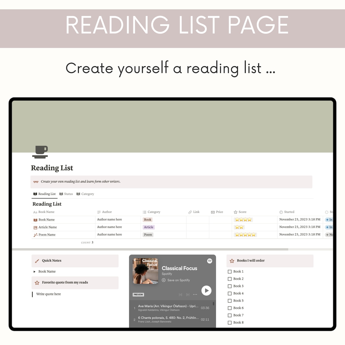 Writing Prompts Notion Template for Fiction Authors Notion for Writing ...