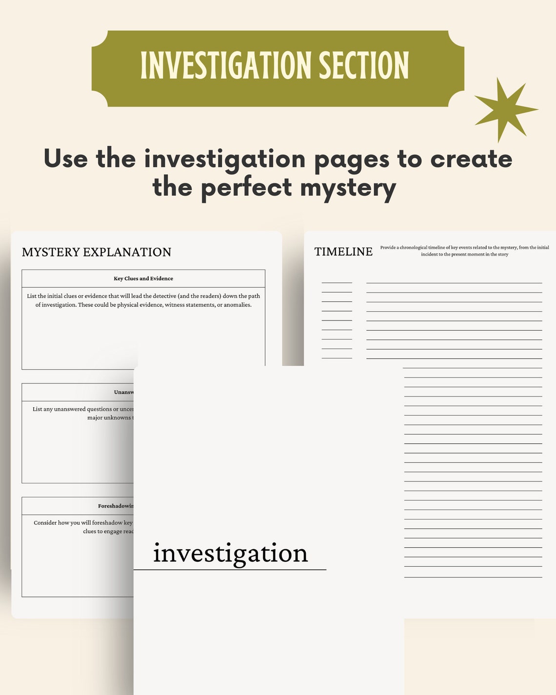 Mystery Novel Planner, Suspense Book Planner, Murder Mystery Book ...
