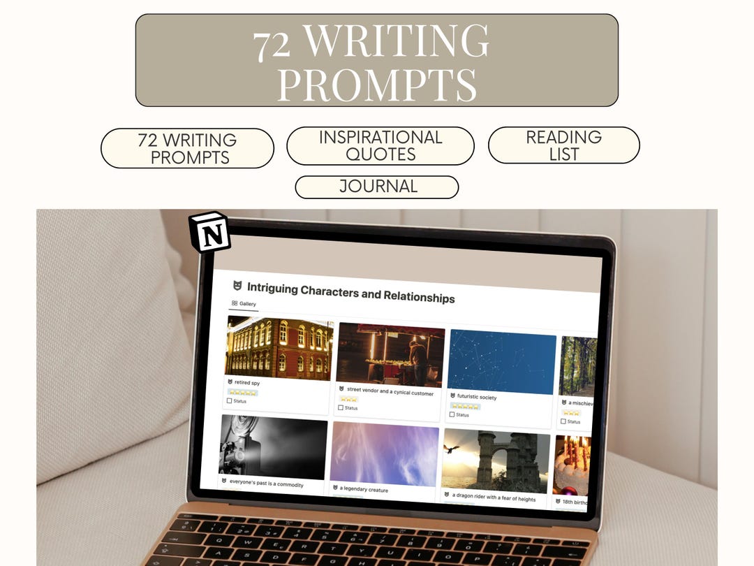 Writing Prompts Notion Template for Fiction Authors - Notion for ...