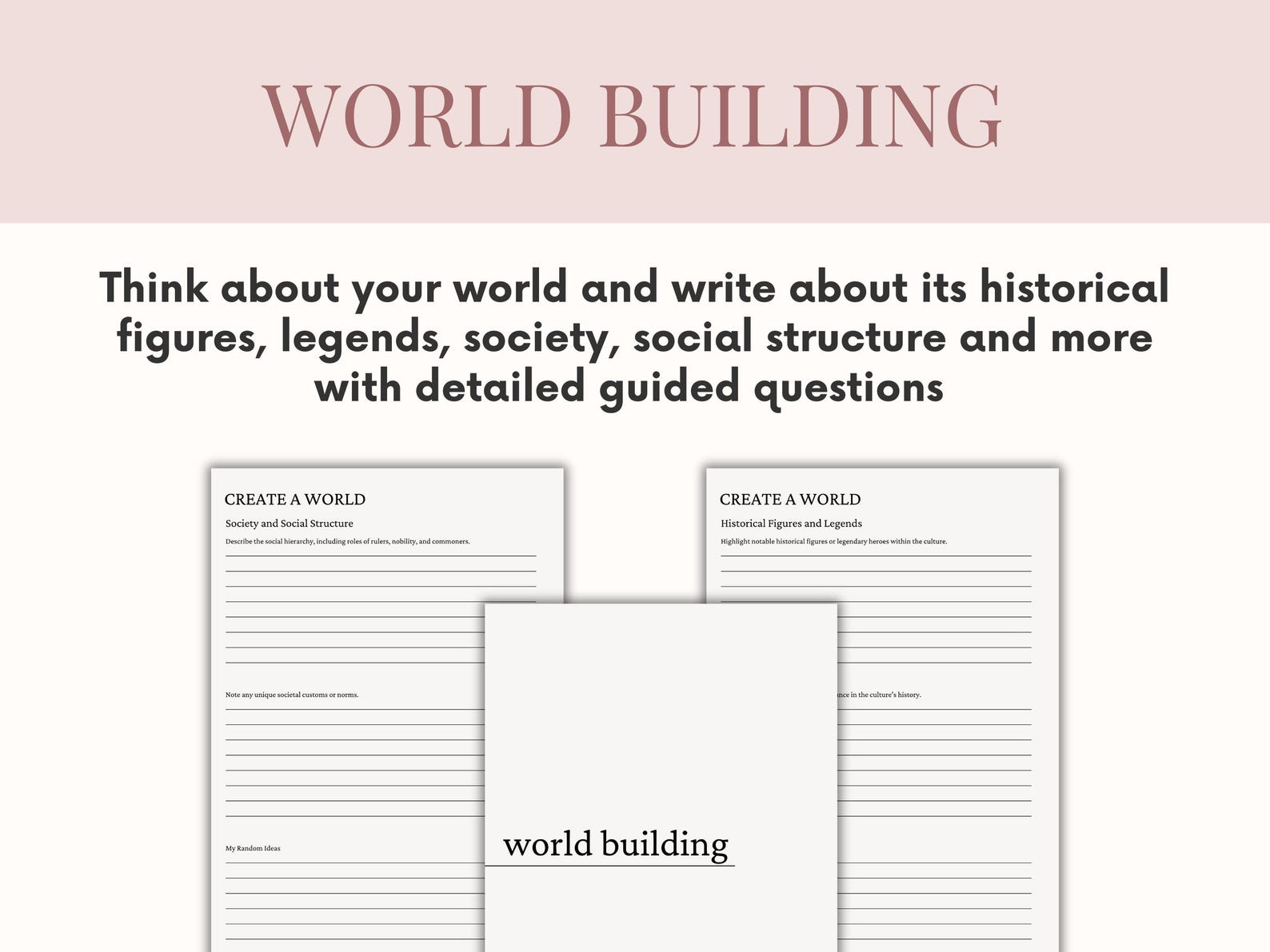Fantasy Novel Planner: World Building, Magic Systems, Writing ...
