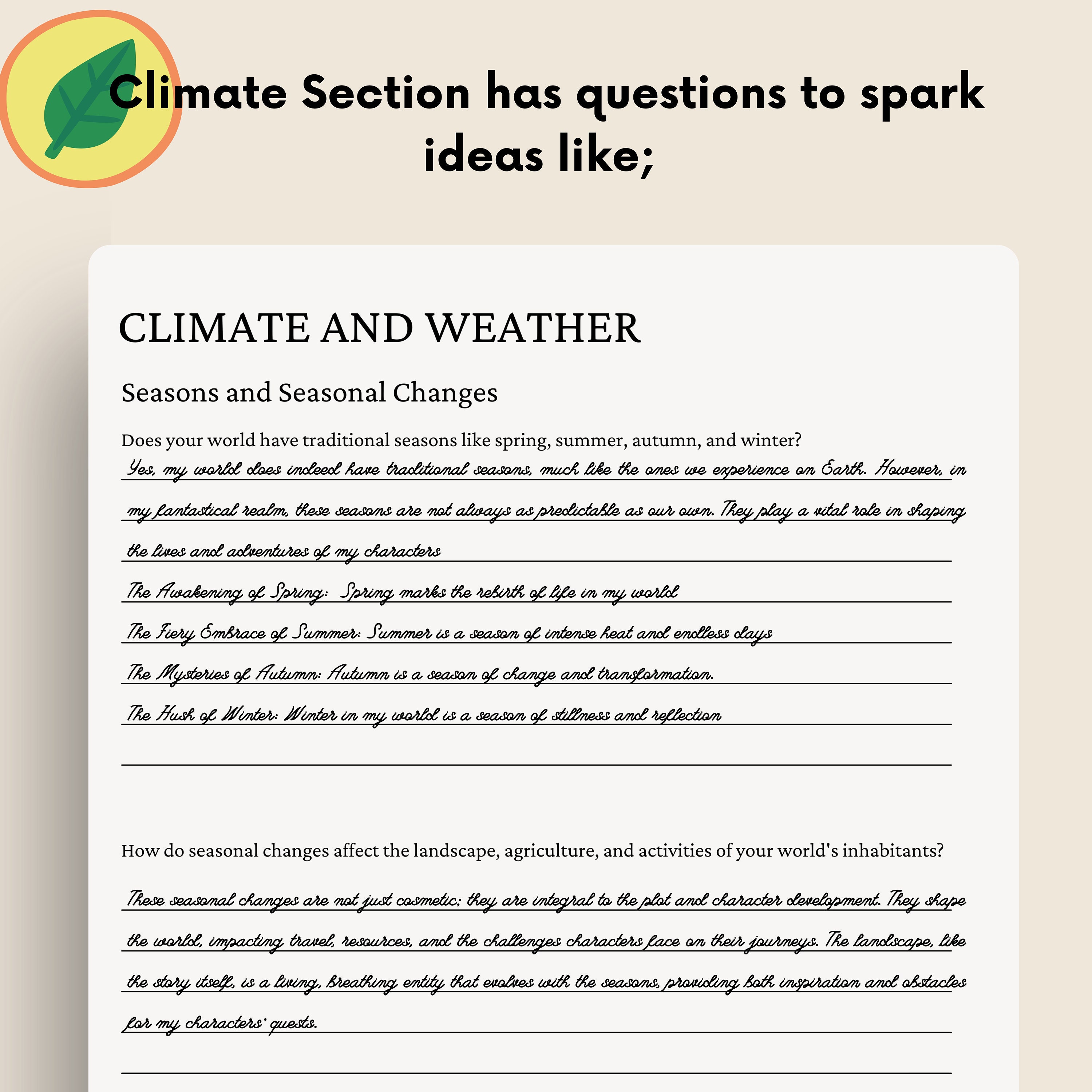 Fantasy World Building World Building Worksheet Fantasy - Etsy