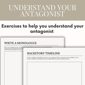 Antagonist Workbook I Villan Planner I Writing Worksheets I Character ...