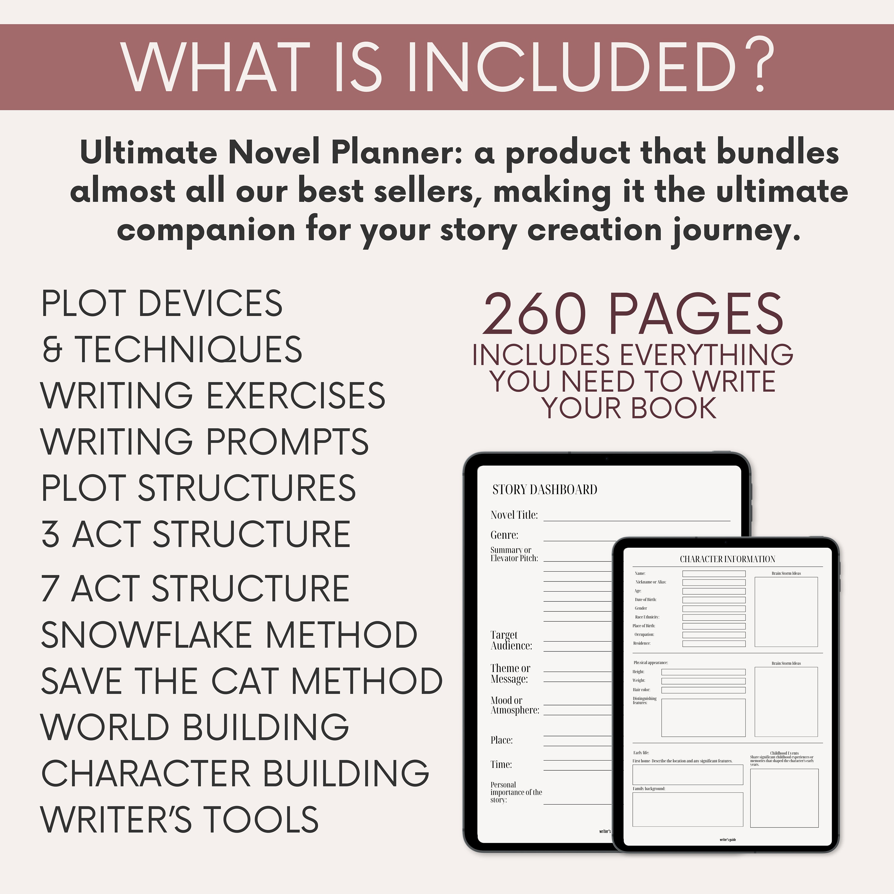 Ultimate Novel Planner Book Writing Planner, Plot Your Novel Outline ...