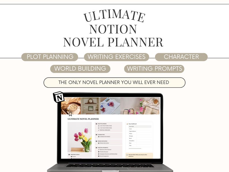 Notion Novel Planner: Book Outline Template, Creative Story Writing Hub ...