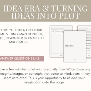 Idea Into Plot Writing Planner: Book Outline Workbook, Writing Organizer, Author Template - Etsy
