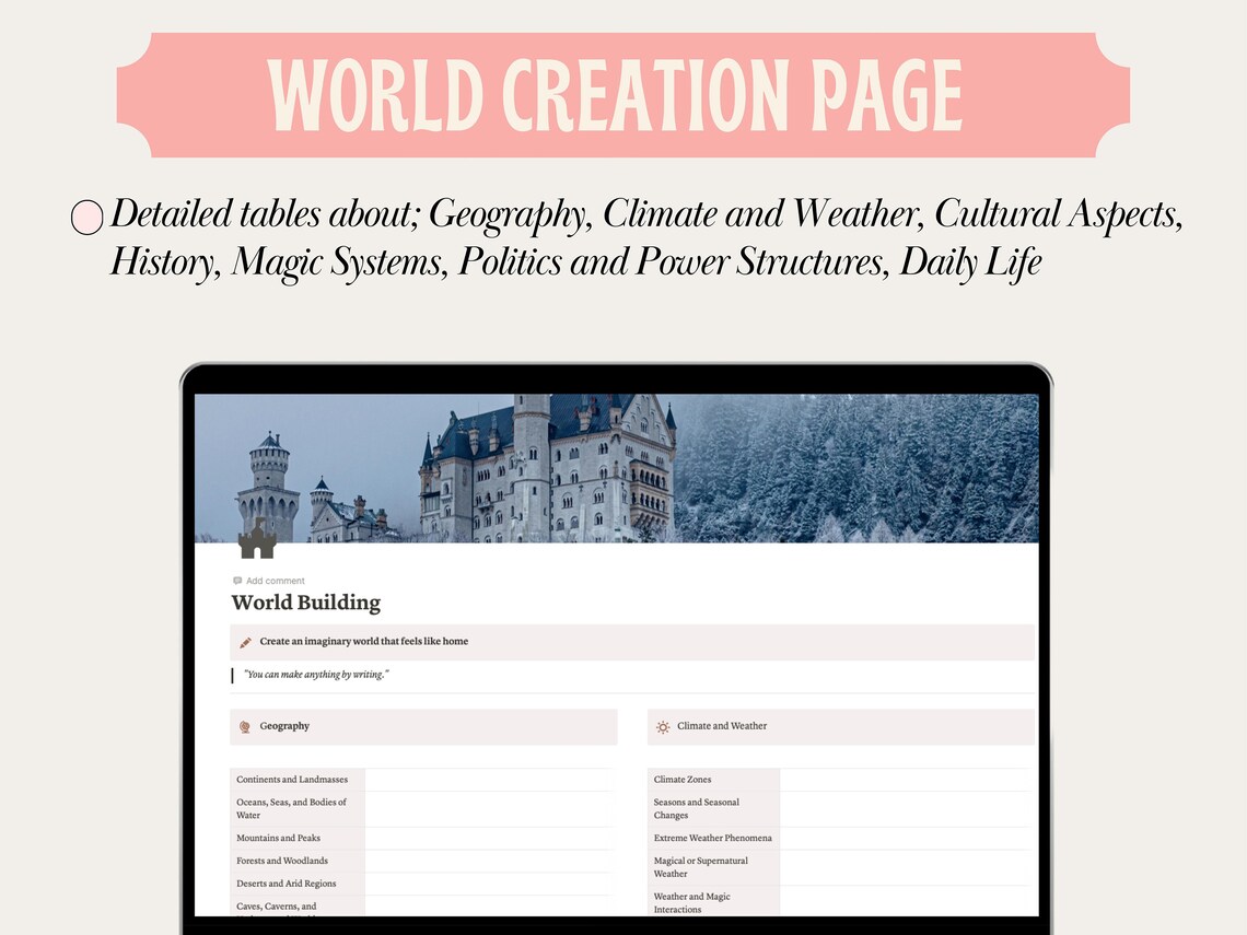 Notion Template for Writers, Writers Planner, Notion Planner, Digital ...