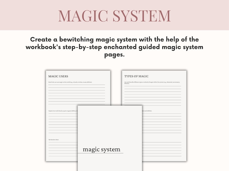 Fantasy Book Planner, Fiction Writing Workbook: Magic Systems, World ...