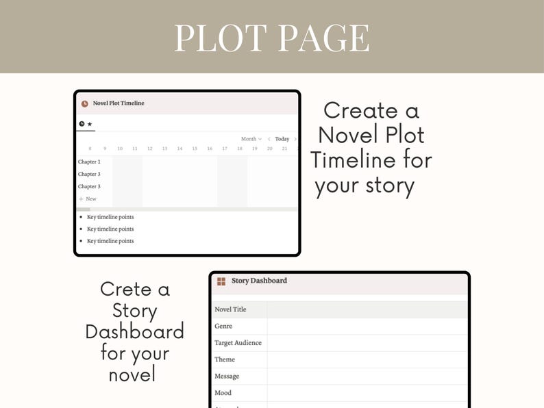 Notion Template Novel Planner, Book Writing Planner, World Building ...
