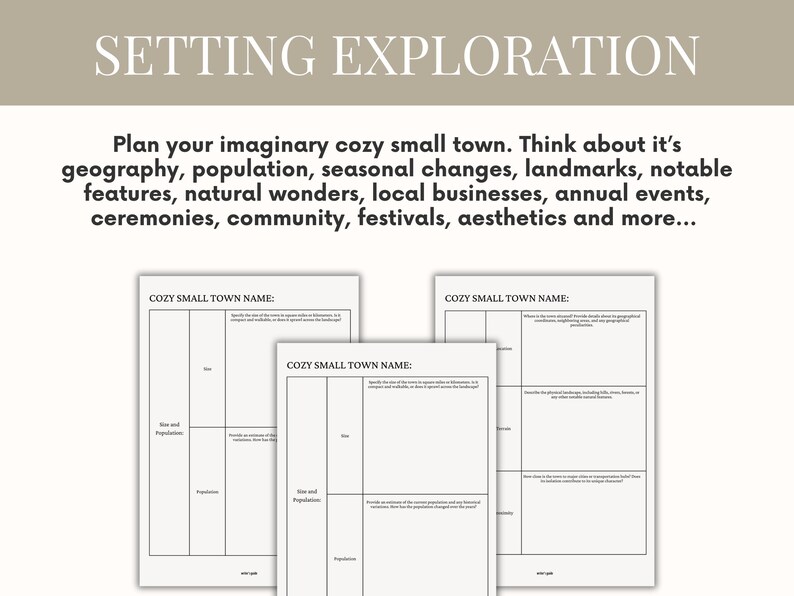 Cozy Small Town Novel Planner: Writing Worksheets, Book Planning ...