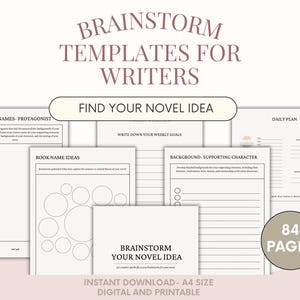 Writer Brainstorming Writing Template for Writer's Block, Creative ...