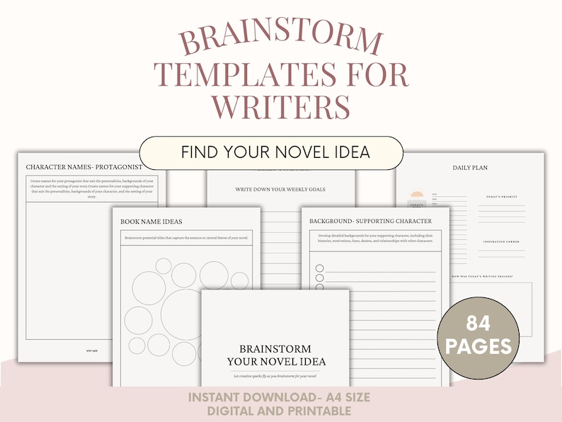 Writer Brainstorming Writing Template for Writer's Block, Creative ...