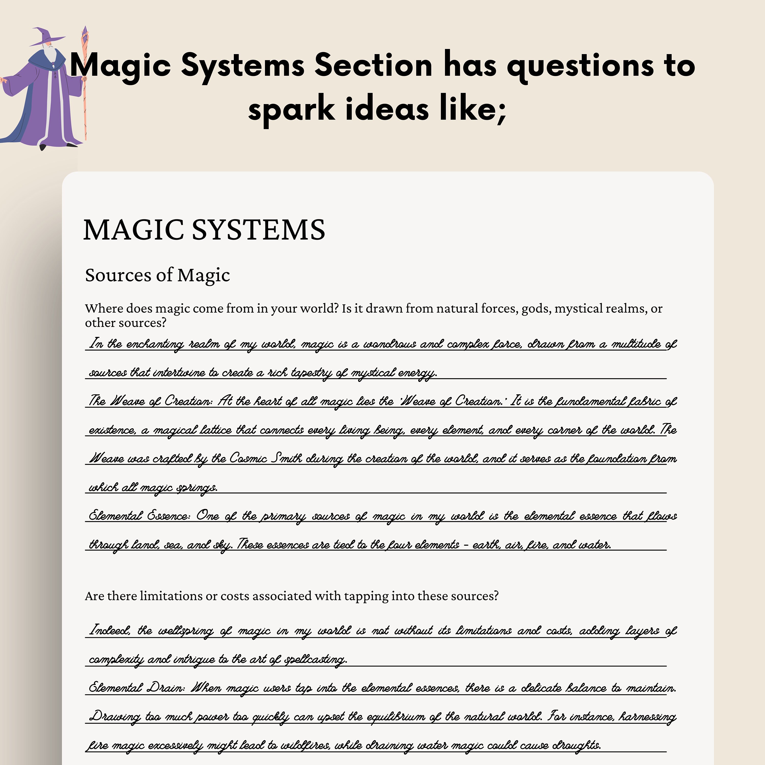 Fantasy World Building World Building Worksheet Fantasy - Etsy