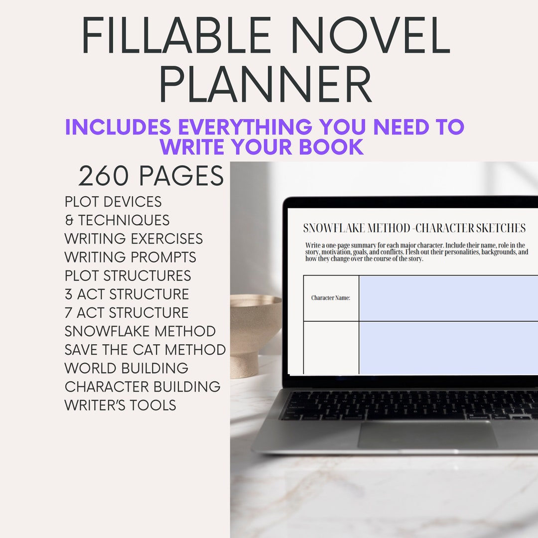 Fillable Novel Planner, How to Write a Book, Author Novel Writing ...