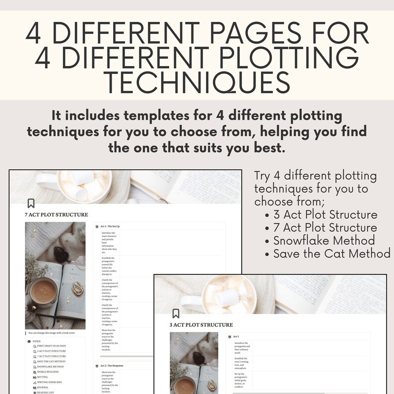 Novel Writing Notion Template, Guided Novel Planner, Book Writing ...