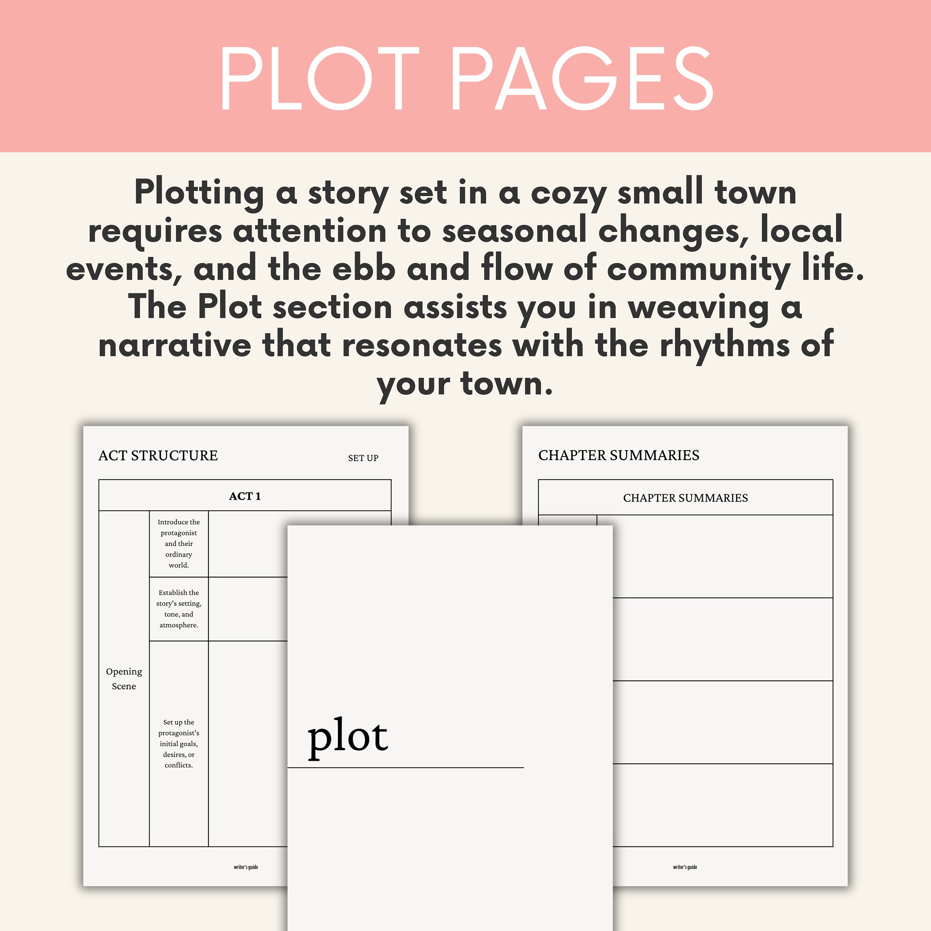 Cozy Small Town Novel Planner, Writing Worksheets for Cozy Small Town ...