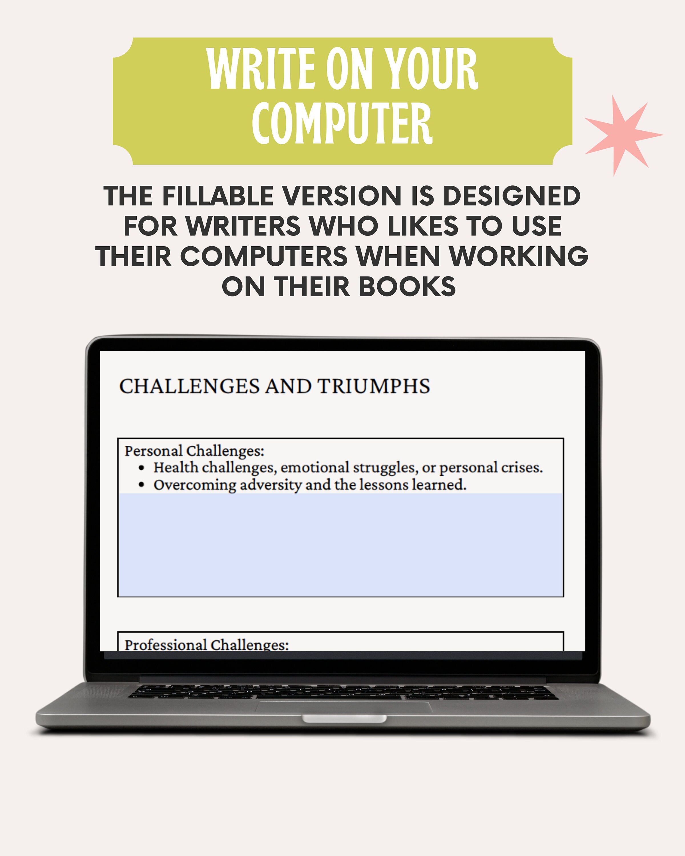 Fillable Novel and Nonfiction Writing Planner Character, Life Story ...