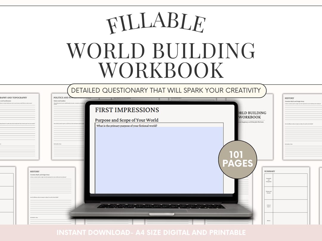 Fillable World Building Worksheet, Fantasy World Building Template ...