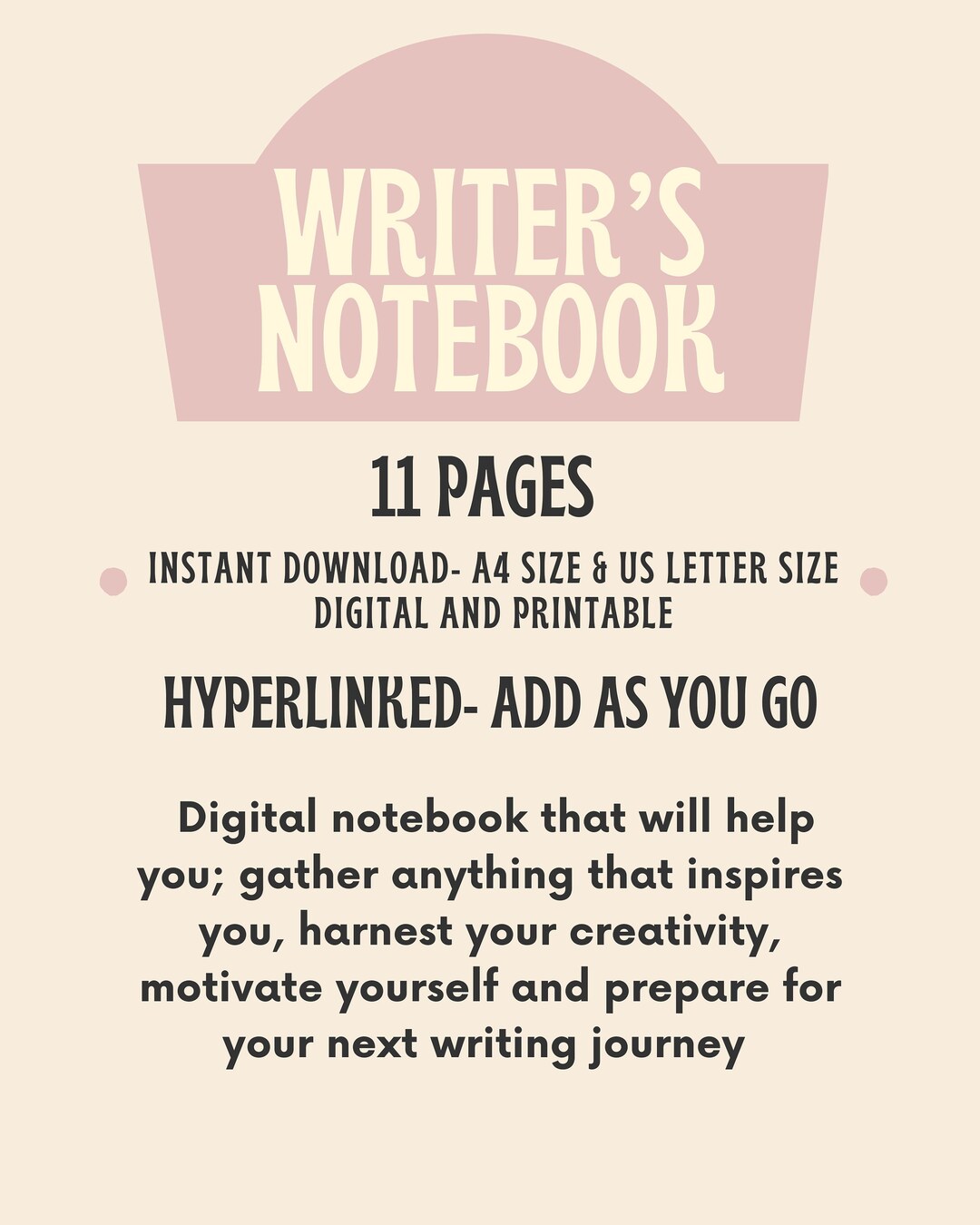 Writers Notebook, Digital Writer's Book, Printable Writers Journal ...