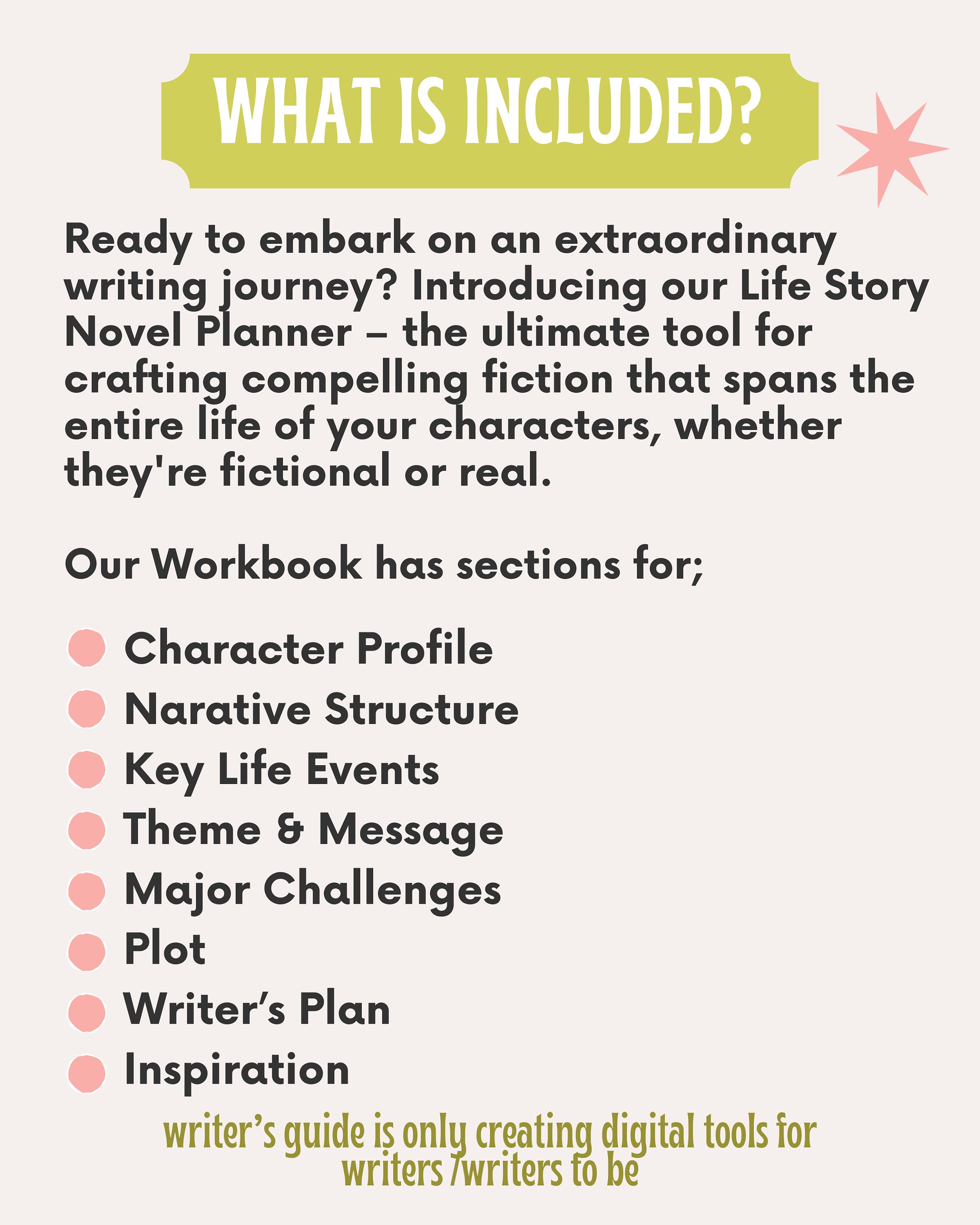Fillable Novel and Nonfiction Writing Planner Character, Life Story ...