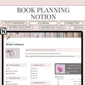 Notion Template Novel Planner, Book Writing Planner, World Building Notion, Novel Writing Notion ...