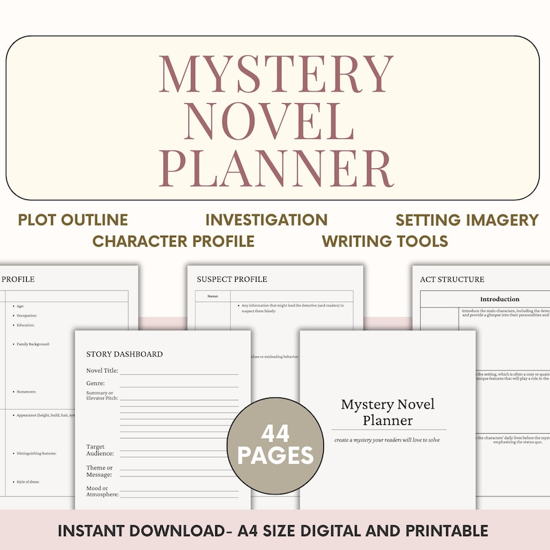 Mystery Novel Template - Etsy